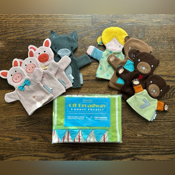 Land Of Nod | Toys | Land Of Nod Hand Puppets And Theatre Set 3 Little ...